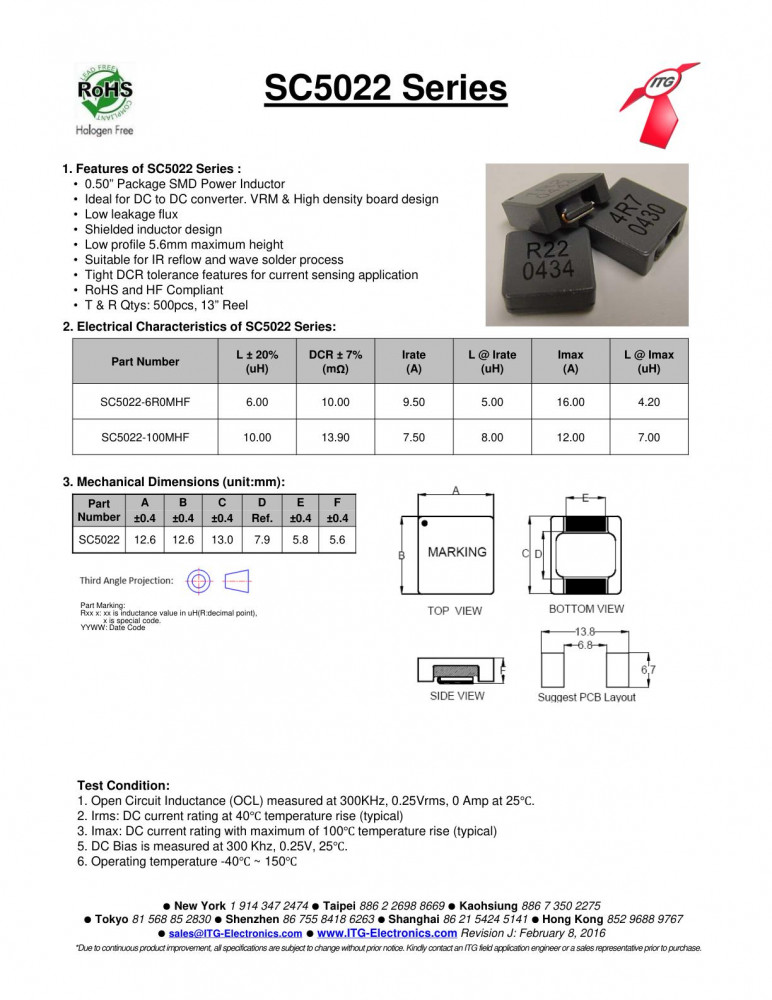 SC5022 datasheet page 1