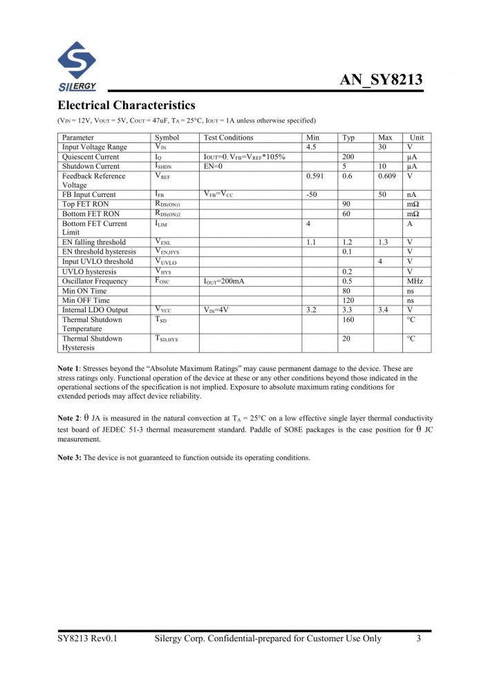 SY8213FCC datasheet page 3