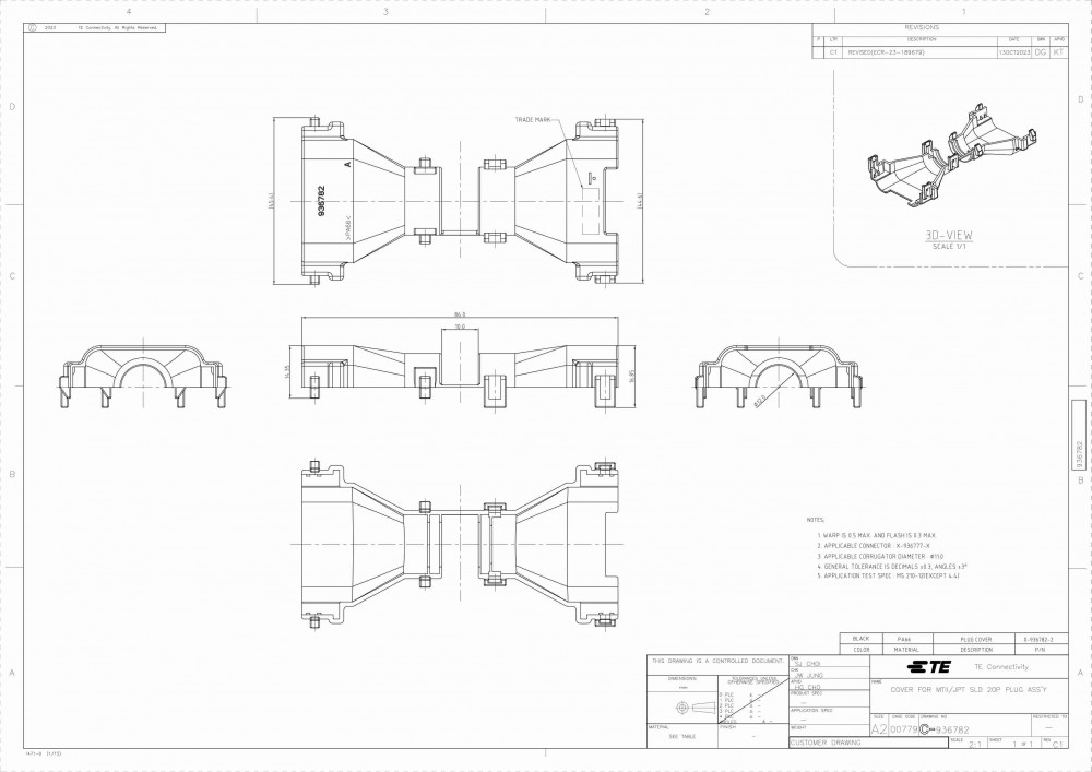 TE Connectivity 936782-2 technical document preview
