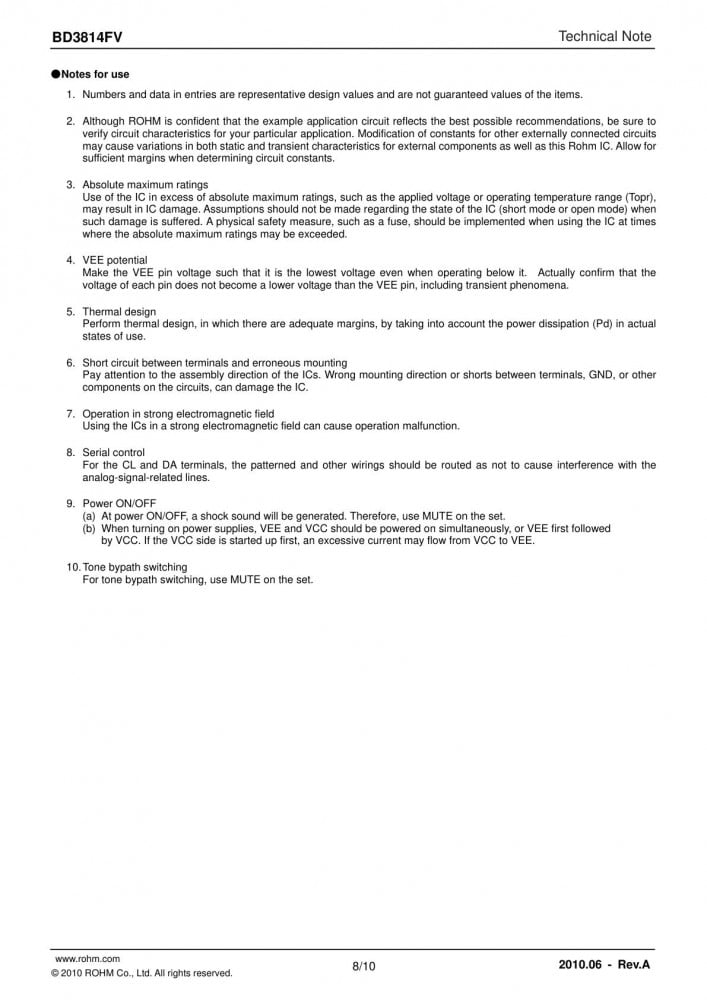 BD3814FV-E2 datasheet page 8