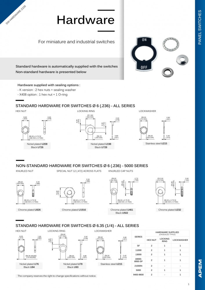 APEM hardware documentation page 1