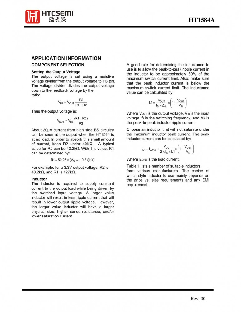 HT1584AREZ datasheet page 10