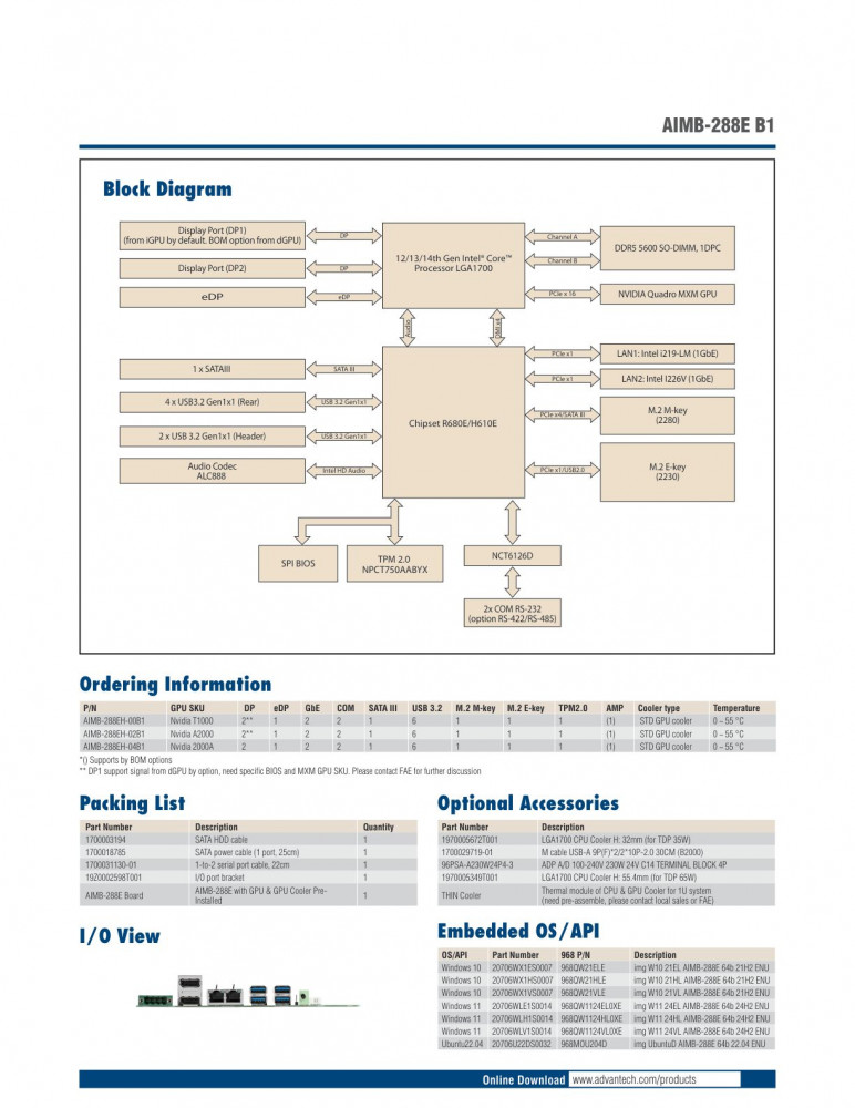 AIMB-288E B1 technical document page 2