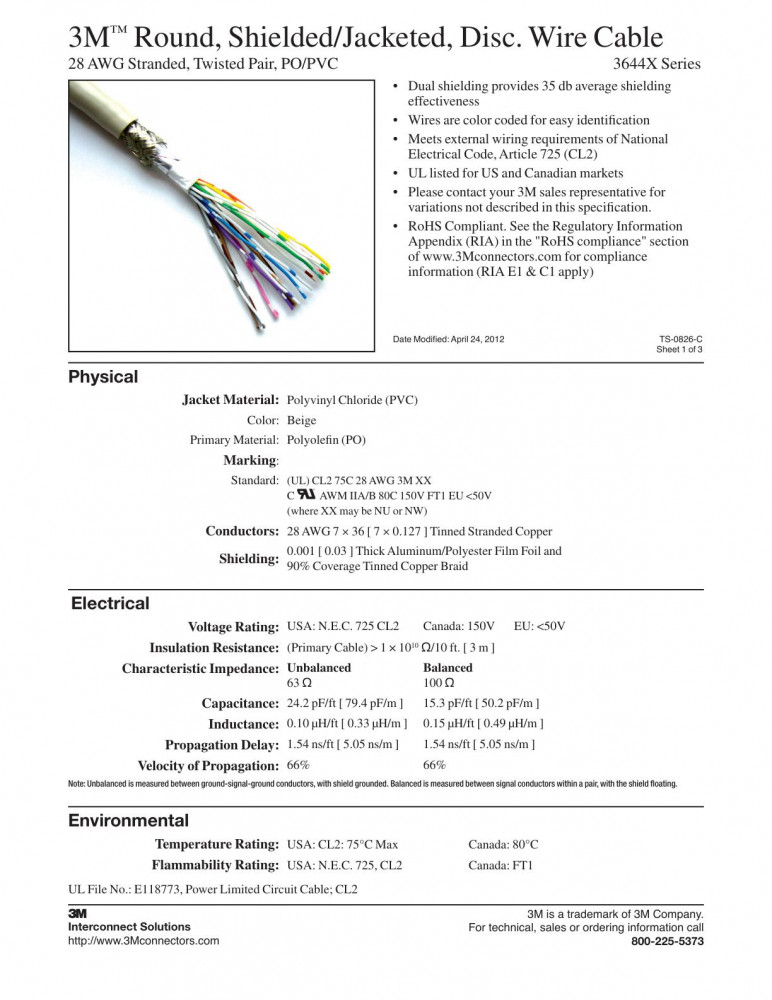 3M 3644X Series datasheet page 1