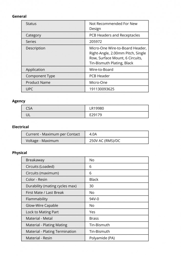 MOLEX 2059720061 product document image, page 2