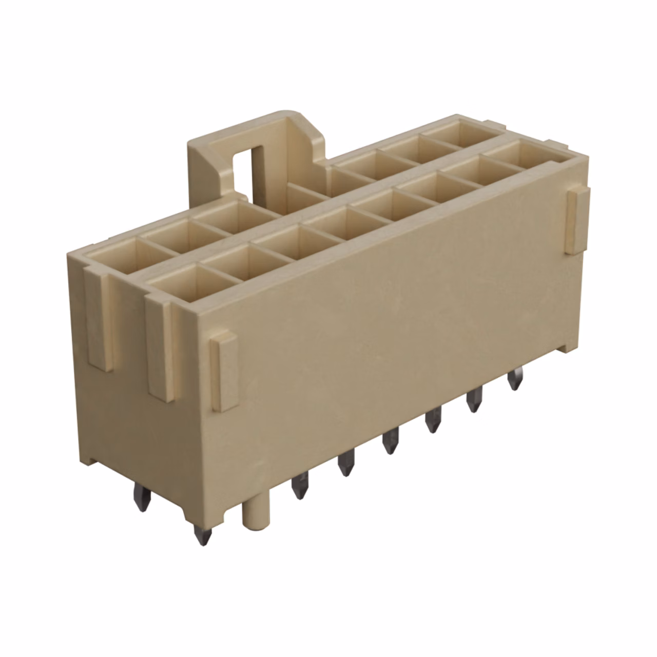 Ultra-Fit Vertical Header, 3.50mm Pitch, Dual Row, 16 Circuits, with Kinked Pins, 0.38µm Gold (Au) Plating, Natural, Glow-Wire Capable, Tray for sale