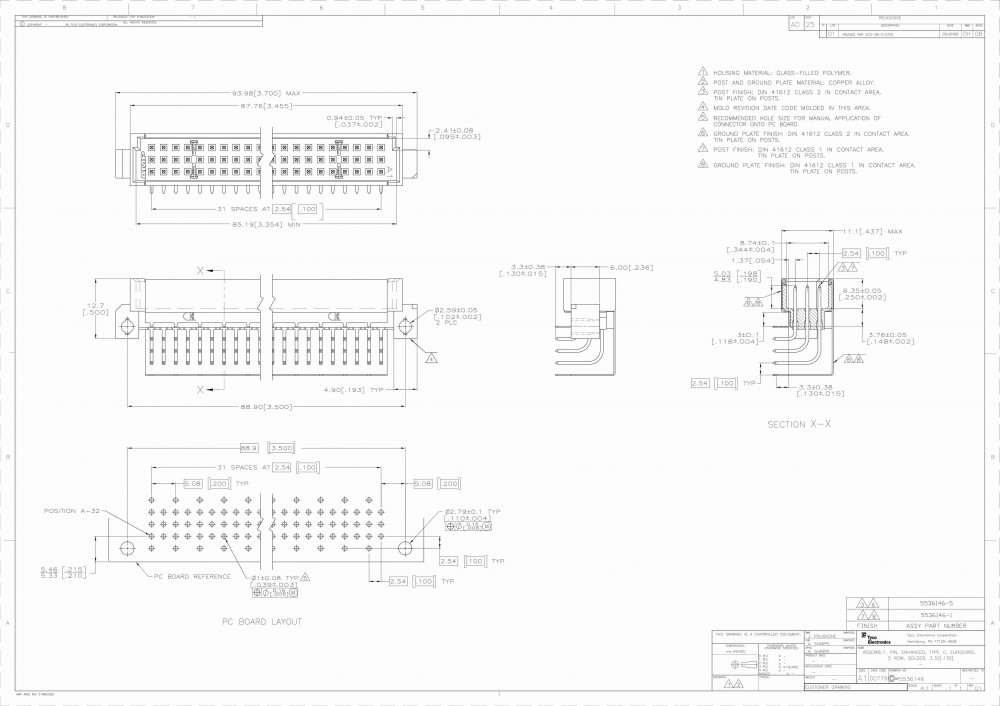 TE Connectivity 5536146 connector drawing reference