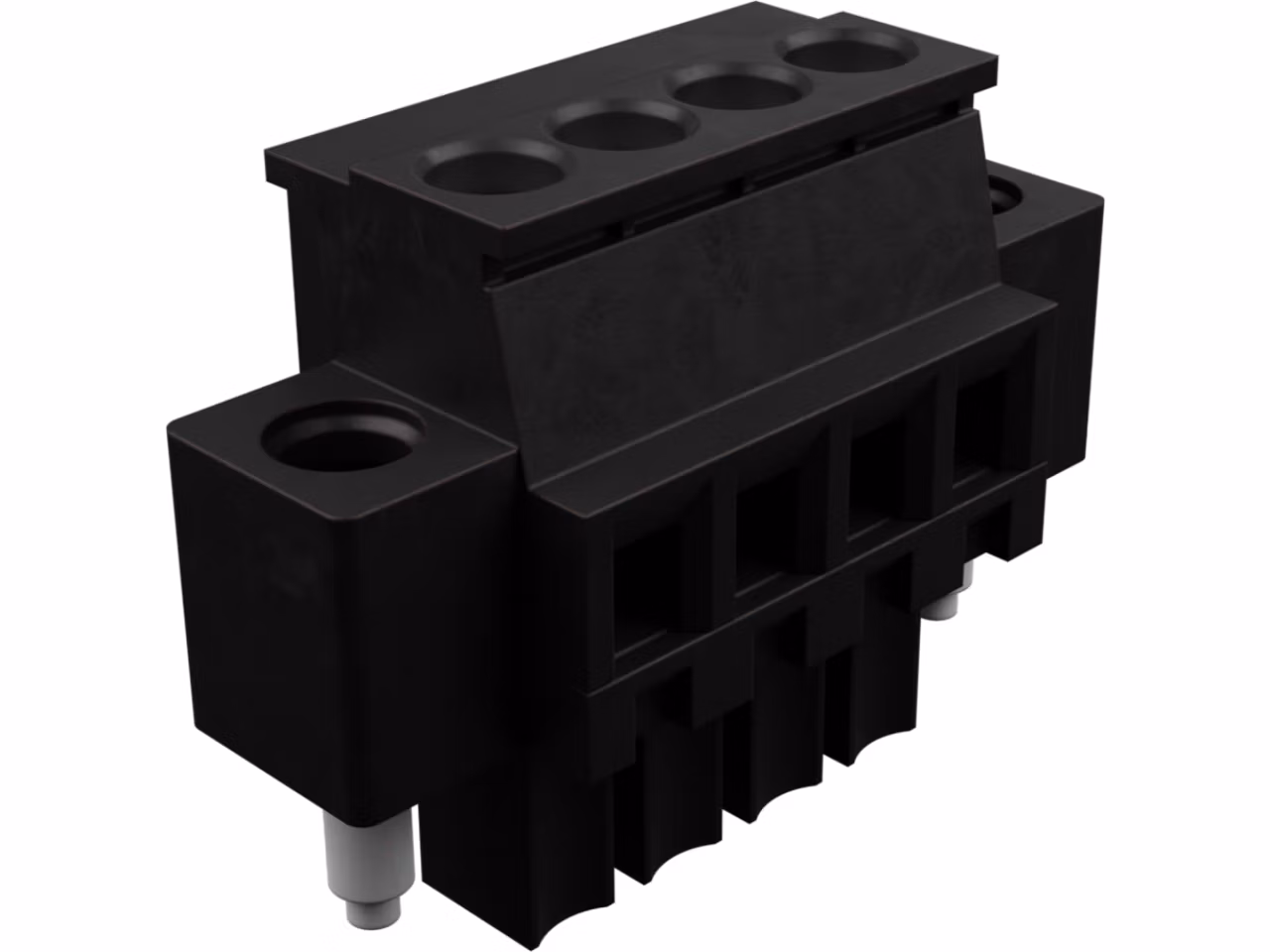 3.81mm Pitch Eurostyle Vertical Plug, with Retention Screws and Standard Imprinting, Rear Wire Entry, Black, 4 Circuits for sale