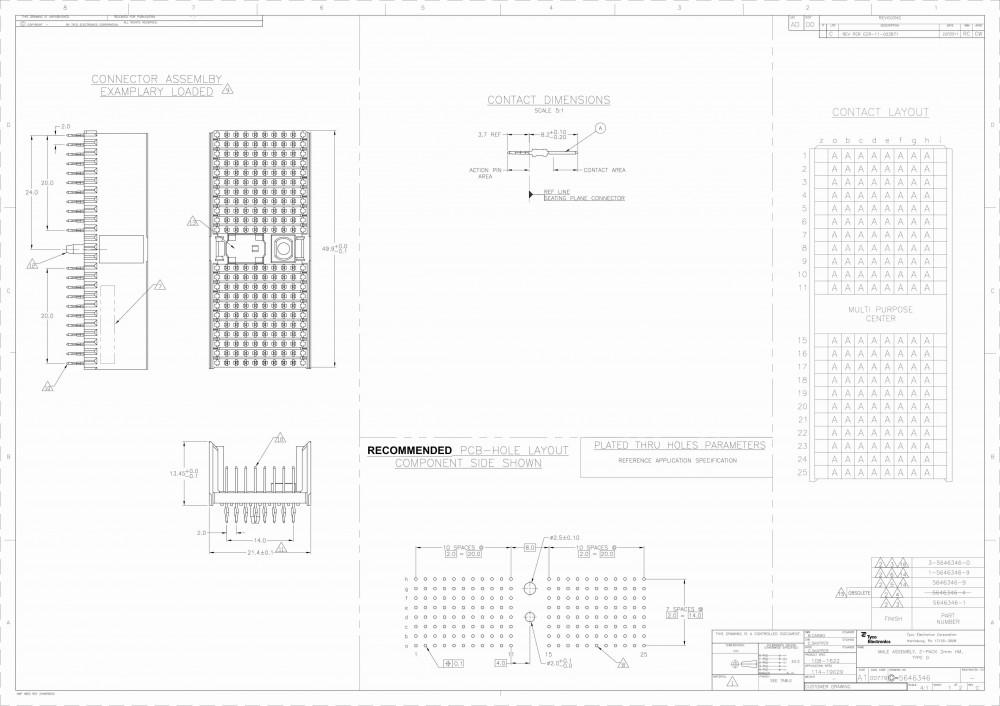 TE Connectivity 5646346-1 technical drawing page 1