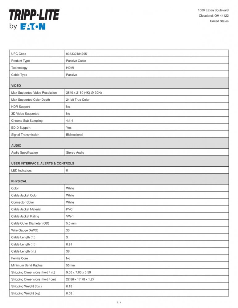 P568-003-WH technical document page 2