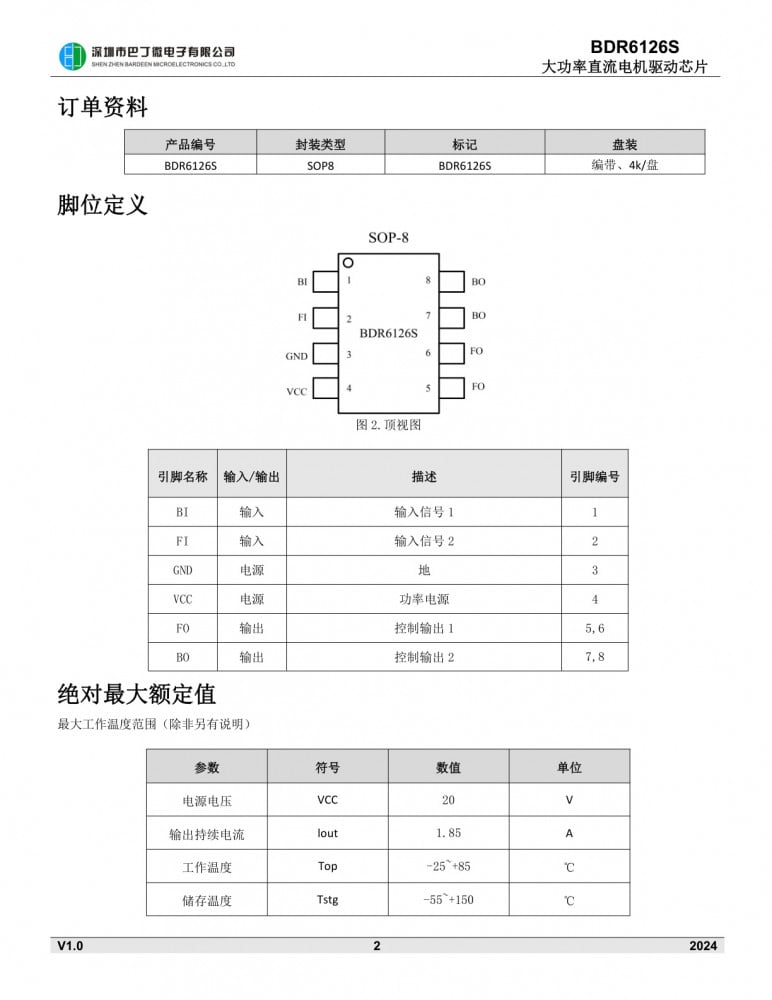 BDR6126S datasheet page 2