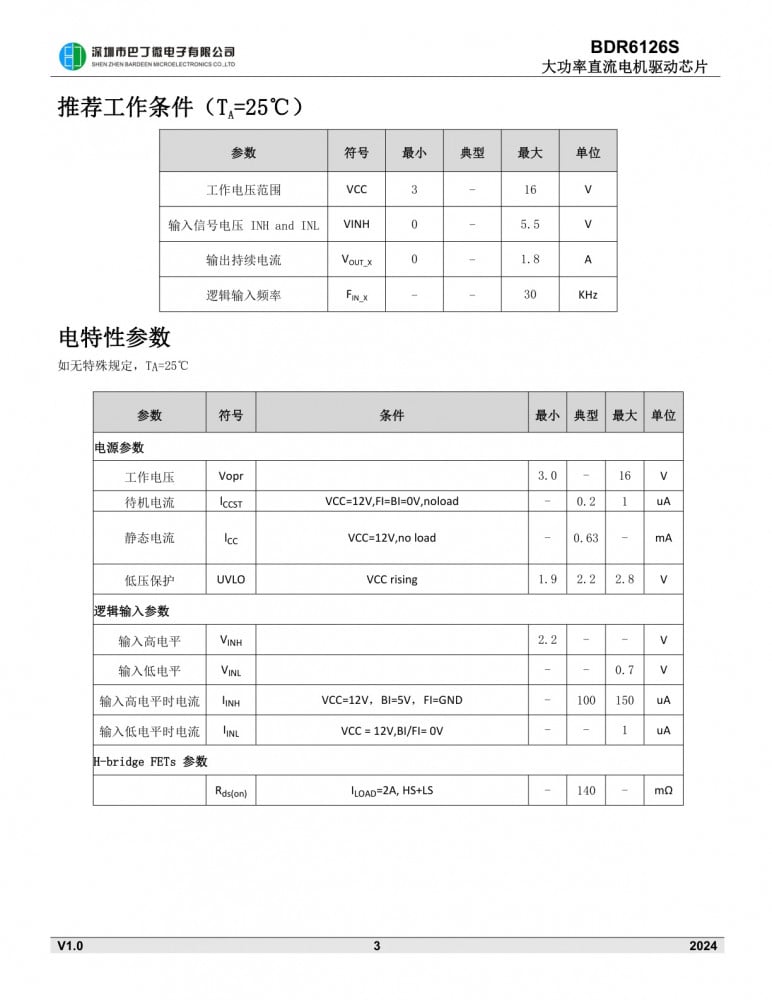 BDR6126S datasheet page 3