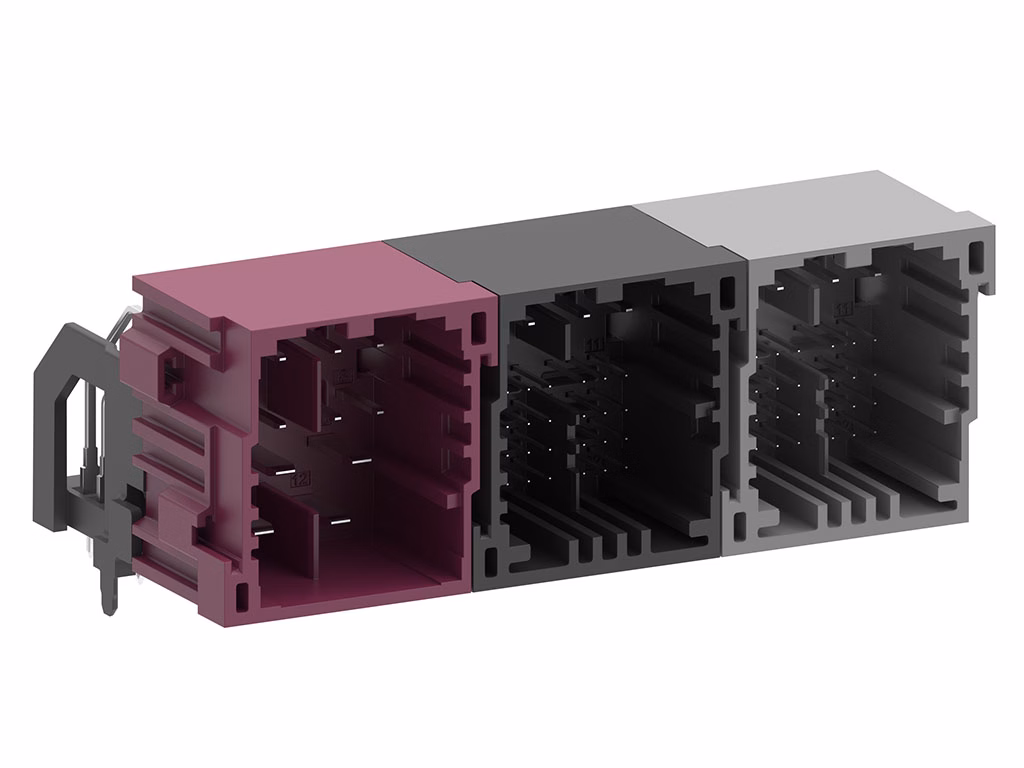 stAK50h 3 Bay Right-Angle Hybrid Header, 92 Circuits, Bay 1: 32 Circuits/Key 1/Black; Bay 2: 28 Circuits/Key 2/Green; Bay 3: 32 Circuits/Key 3/Dark Gray; Tube