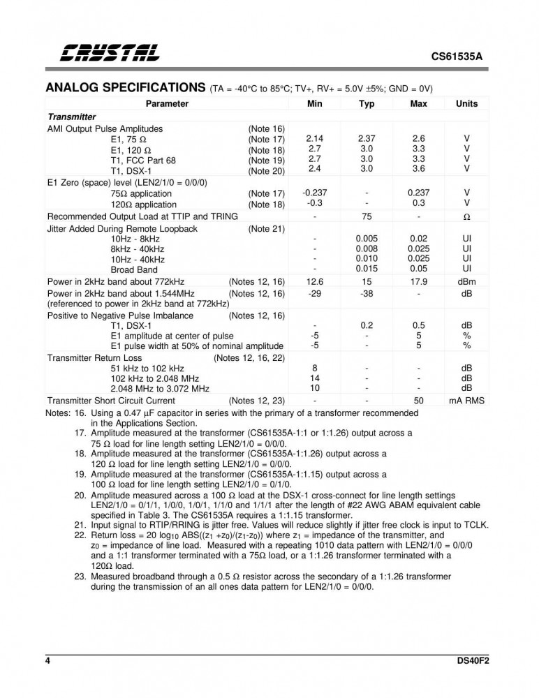 CS61535A-IL1 technical document page 4