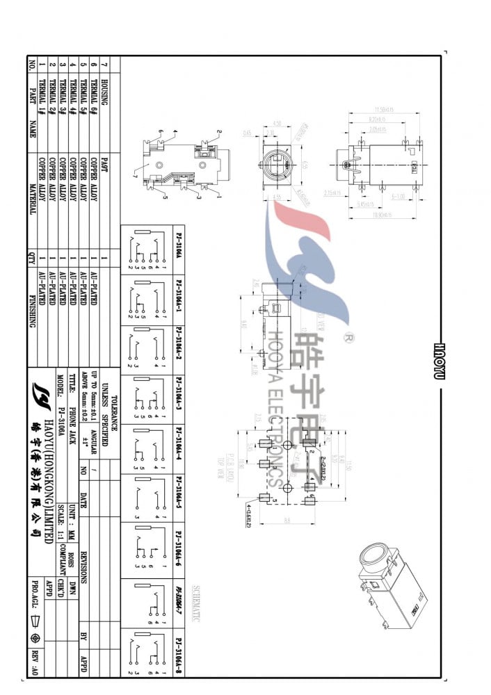HOOYA PJ-3106A technical document