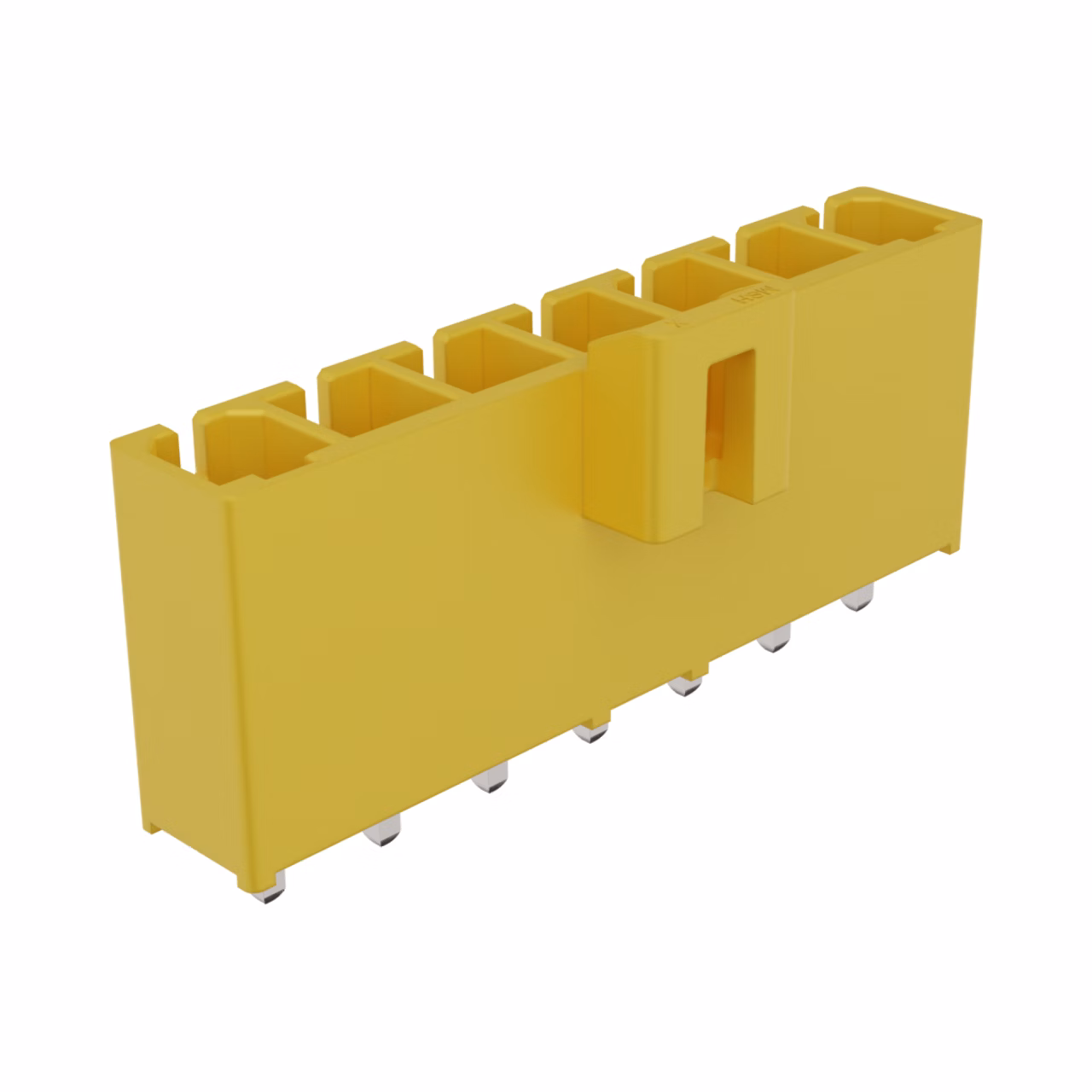 Mega-Fit ColorLock Vertical Header, 5.70mm Pitch, Single Row, 7 Circuits, Matte Tin (Sn) Plating, Glow-Wire Capable, Tray, Yellow for sale