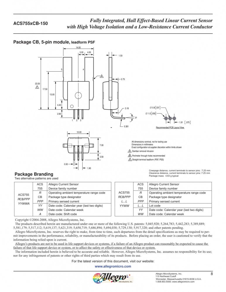 ACS755SCB-150-PSF datasheet page 8
