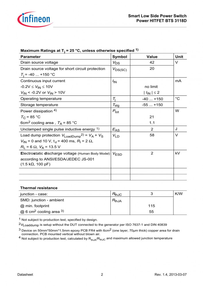 BTS3118DATMA1 datasheet page 2