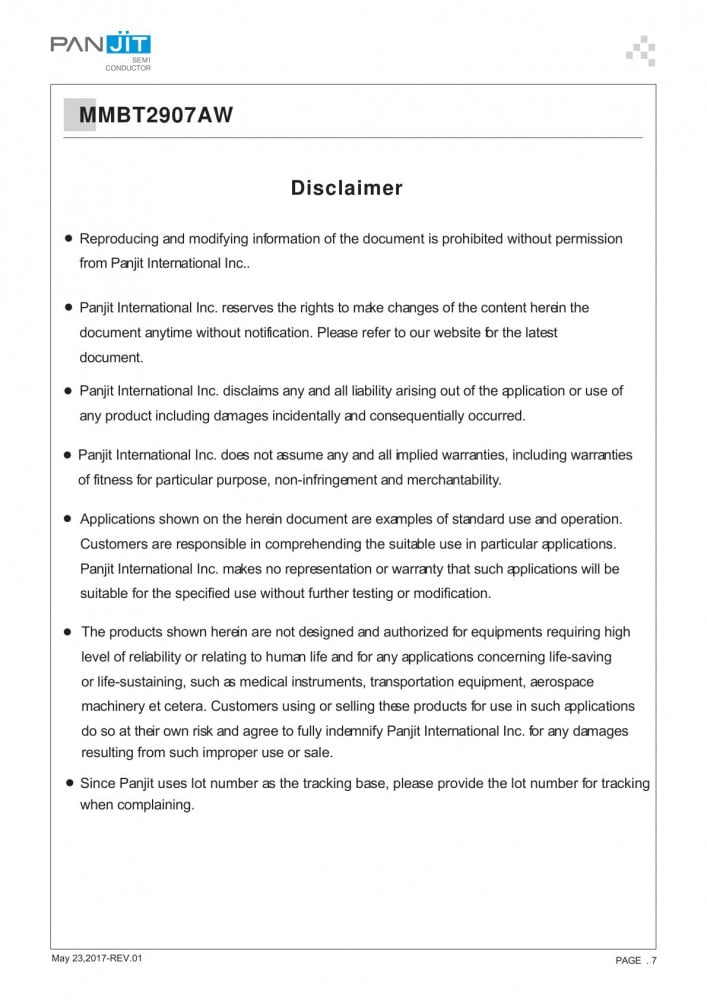 MMBT2907AW datasheet page 7