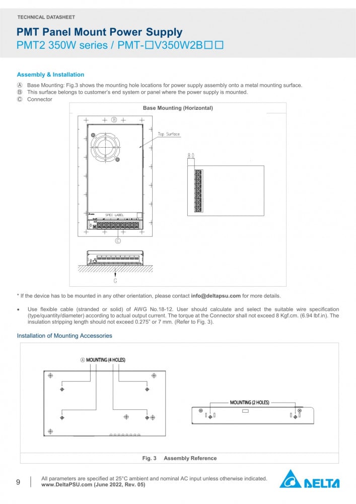 DELTA PMT-48V350W2BR datasheet page 9