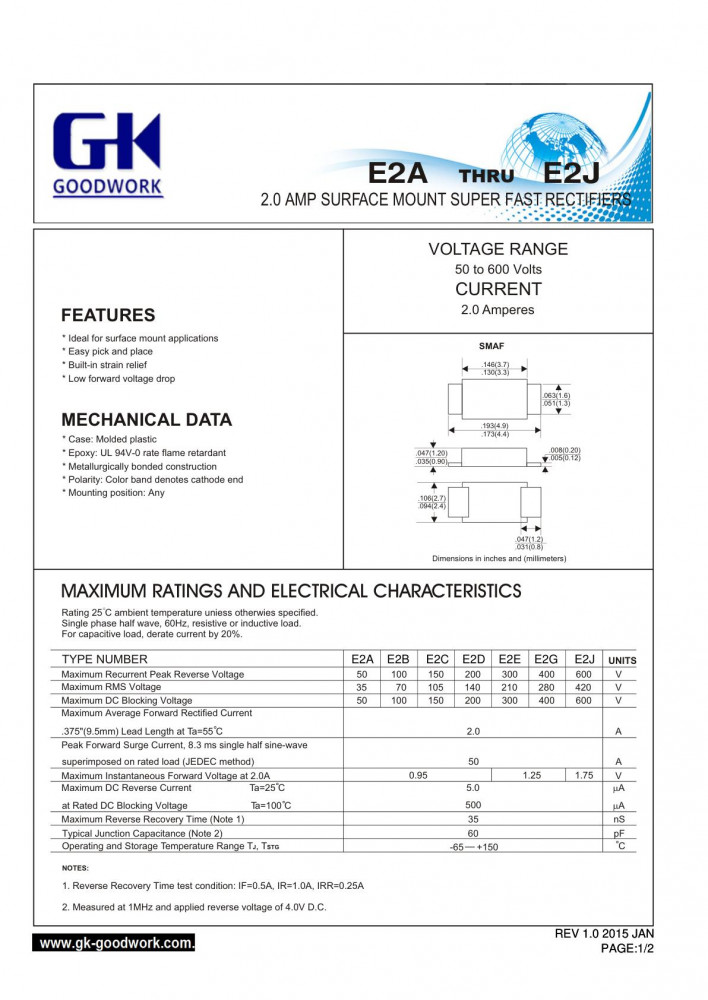 GOODWORK E2J datasheet page 1