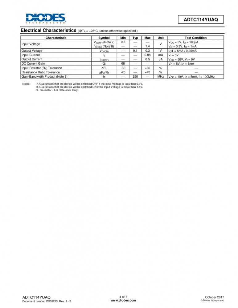 ADTC114YUAQ-13 datasheet page 4
