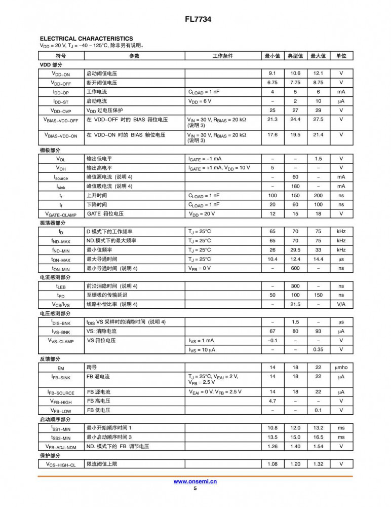 FL7734 datasheet page 5