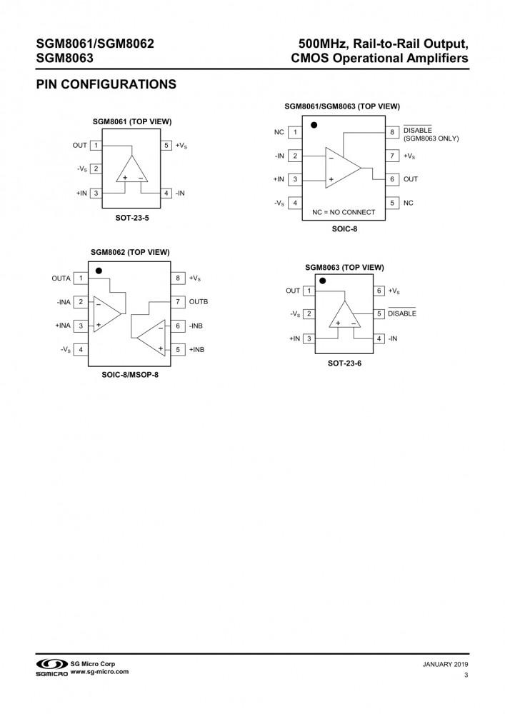 SGM8061 datasheet page 3