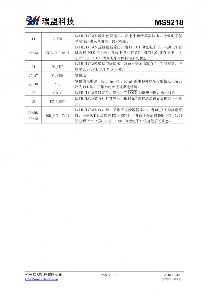 MS9218 datasheet page 4