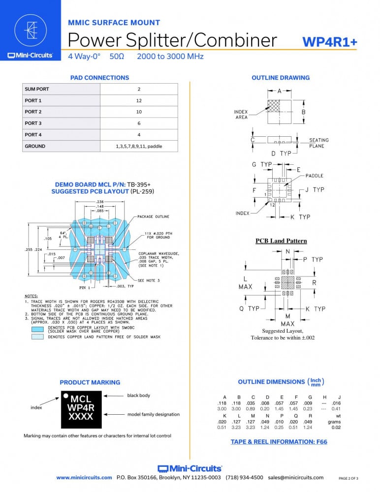 WP4R1+ datasheet page 2