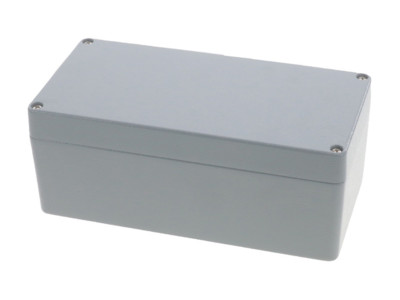Enclosure, Die-cast Aluminum, S-8100 Series, without External Mounting Flanges, 175 x 80 x 80mm Outside Dimensions, Grey RAL 7001