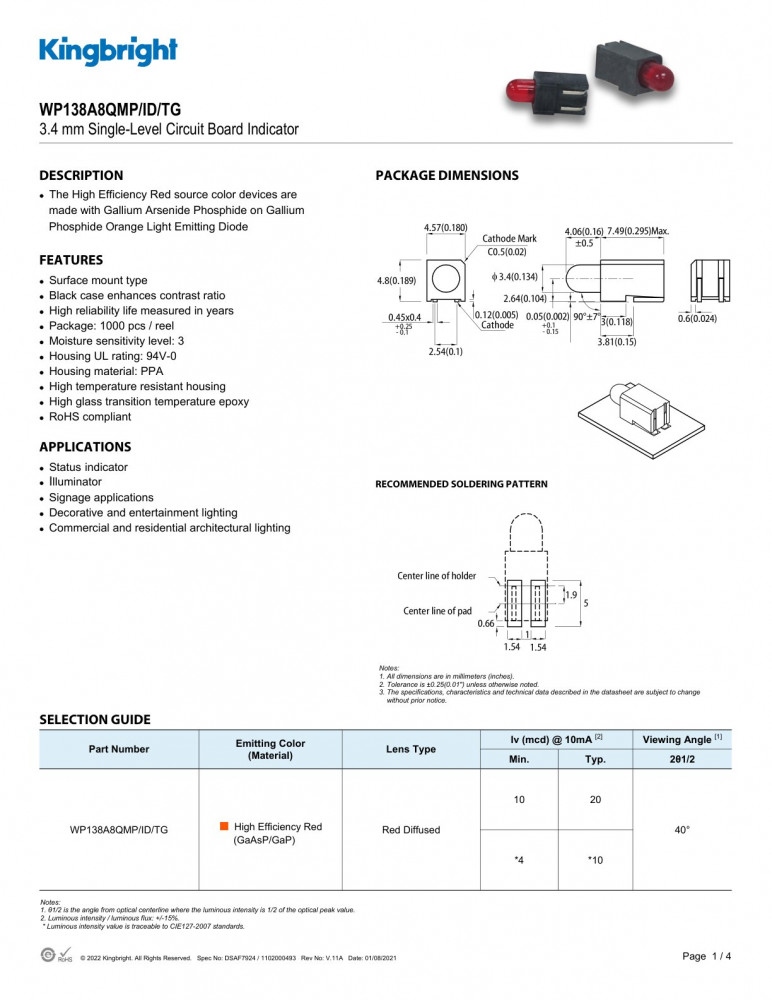 WP138A8QMP/ID/TG datasheet page 1