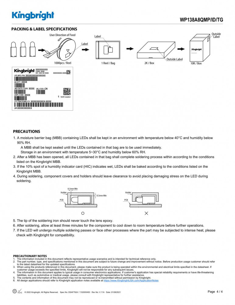 WP138A8QMP/ID/TG datasheet page 4