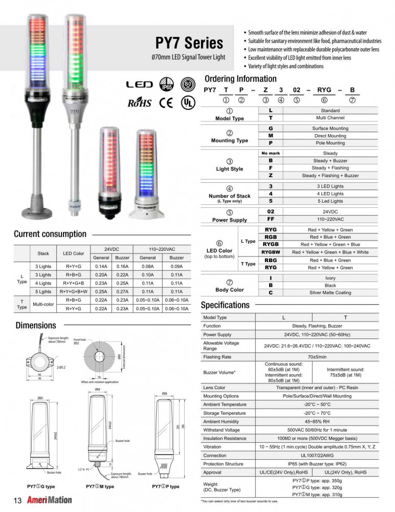 PY7 Series technical document page 1
