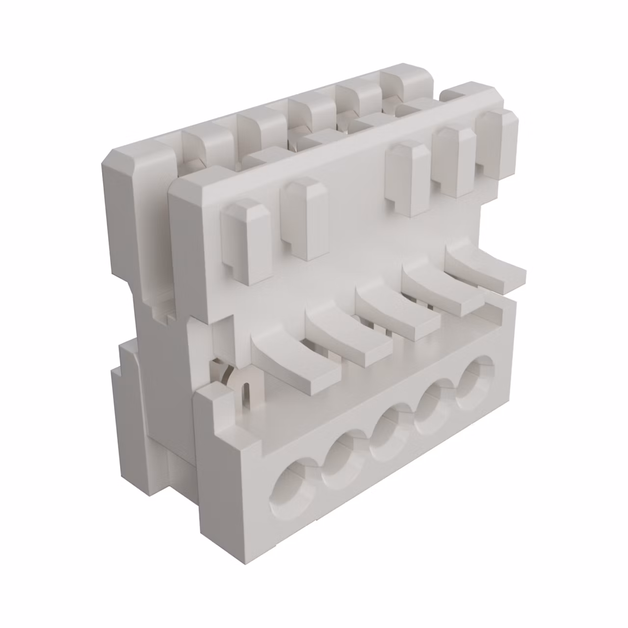 Appli-Mate RAST 2.5 IDT Housing, 2.50mm Pitch, Direct/Indirect, Female, 5 Circuits, Position Keys A, B, E, and F Removed, Polarizing Rib Between Circuits 2 and 3