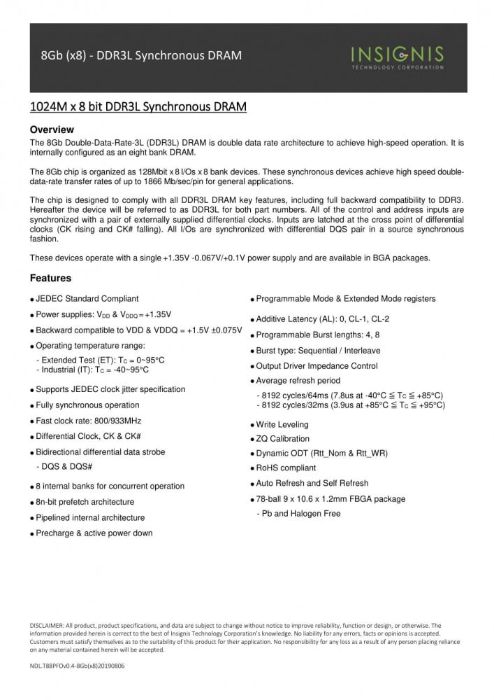 NDL88PFO-9MET datasheet page 1