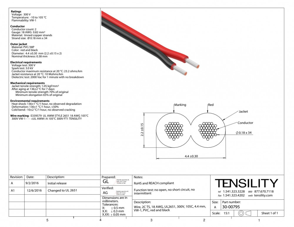 Tensility International 30-00795 product drawing
