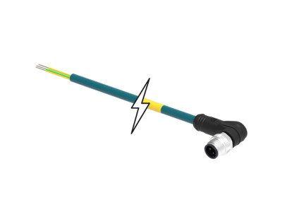 Mini-Change Single-Ended Cordset, 5 Poles, Male (90°) to DeviceNet Thick (Trunk) Pigtail Cable, 18-15 AWG, 5.0m (15.40') Length