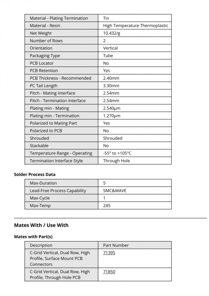 Technical document page 3 for MOLEX 15800641