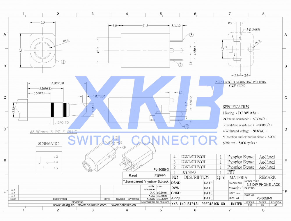 PJ-3059-X technical drawing