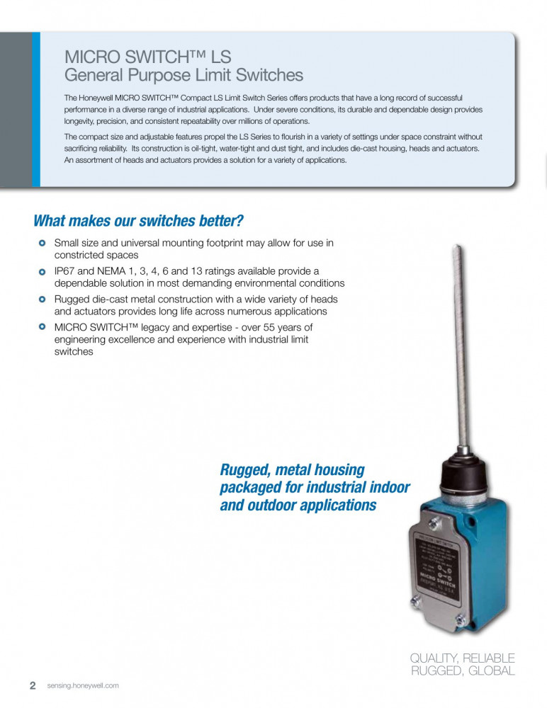 Honeywell LS Series document page 2