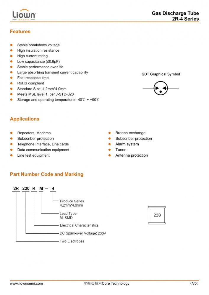 Liown 2R400KM-4 datasheet page 1