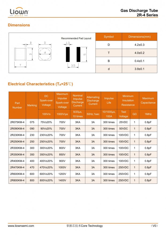 Liown 2R400KM-4 datasheet page 2