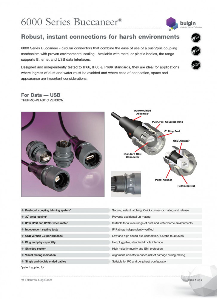Bulgin PXP6042/A documentation page 1
