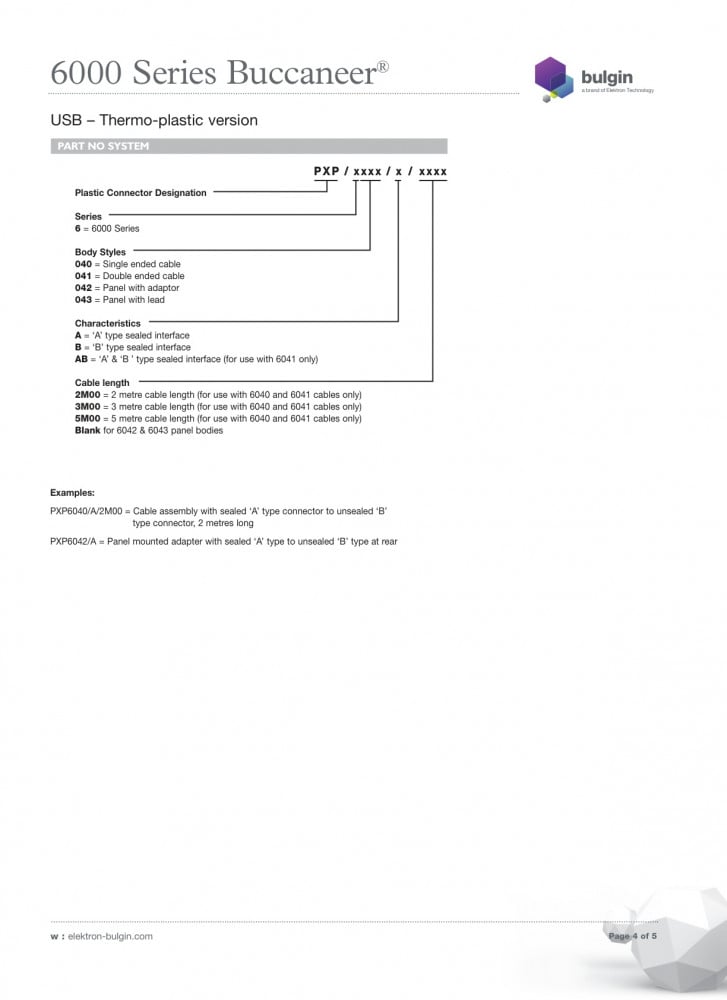 Bulgin PXP6042/A documentation page 4