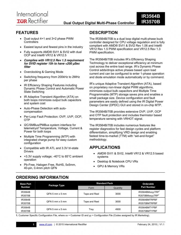 IR3570B technical document page 1