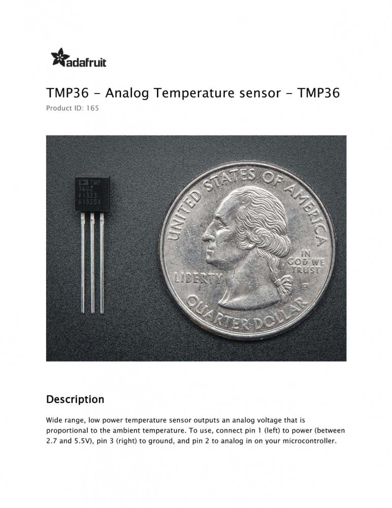 TMP36 technical document page 1