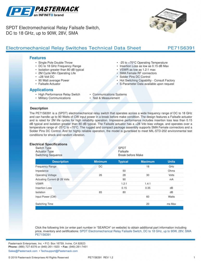 PE71S6391 datasheet page 1