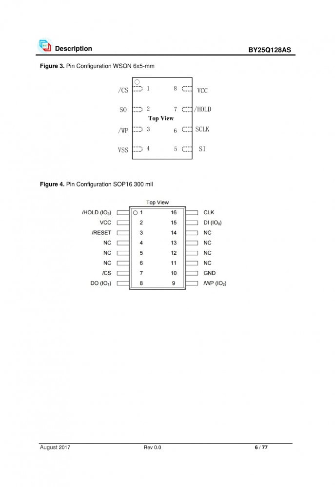 BY25Q128ASSIG(R) datasheet page 6