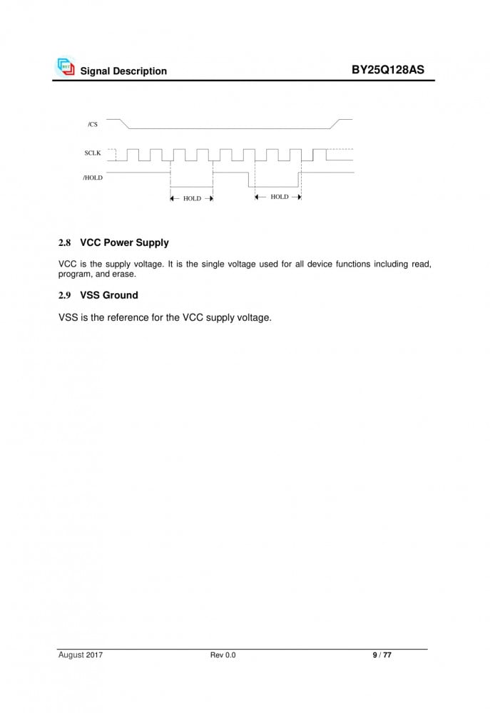 BY25Q128ASSIG(R) datasheet page 9